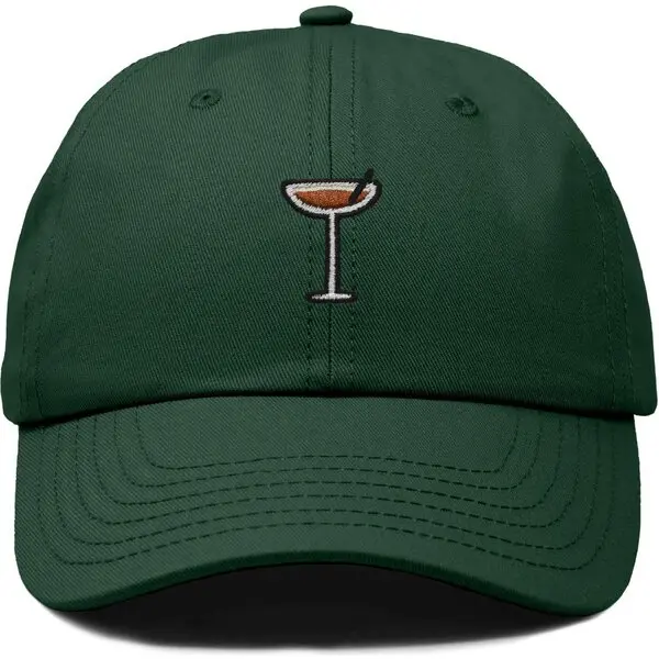 DALIX Espresso Martini Embroidered Cap - Dark Green