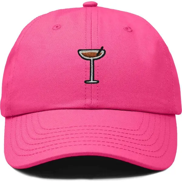 DALIX Espresso Martini Embroidered Cap - Hot Pink