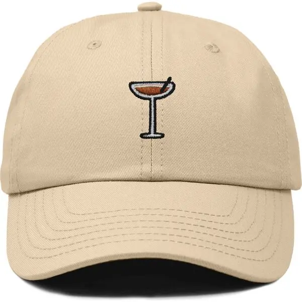 DALIX Espresso Martini Embroidered Cap - Khaki
