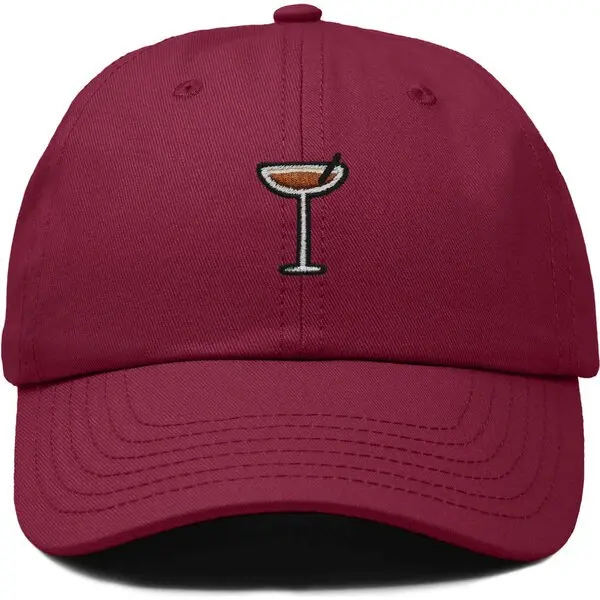 DALIX Espresso Martini Embroidered Cap - Maroon