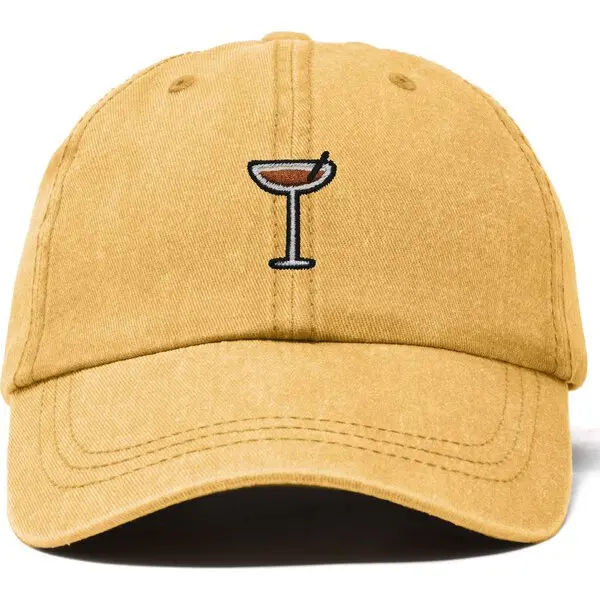 DALIX Espresso Martini Embroidered Cap - Washed Gold