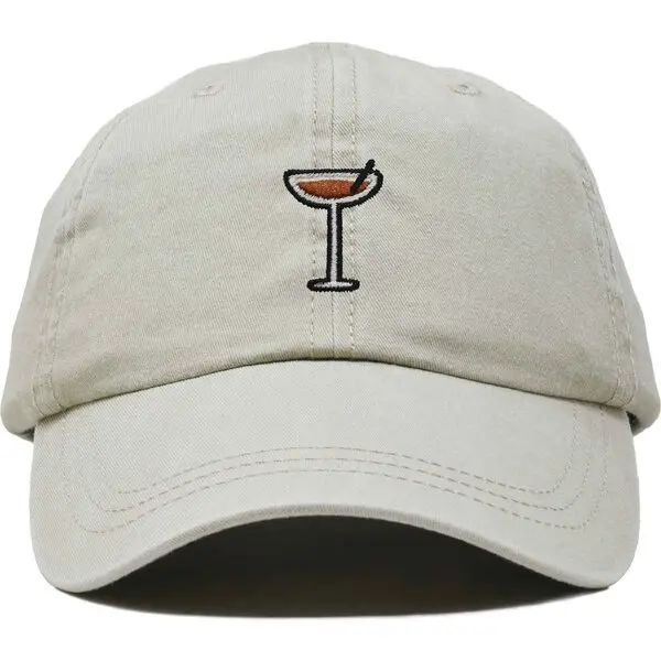 DALIX Espresso Martini Embroidered Cap - Washed Stone White