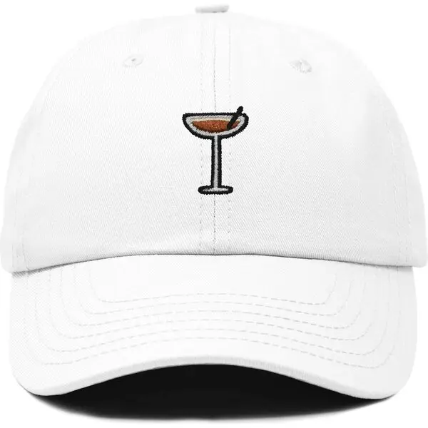 DALIX Espresso Martini Embroidered Cap - White