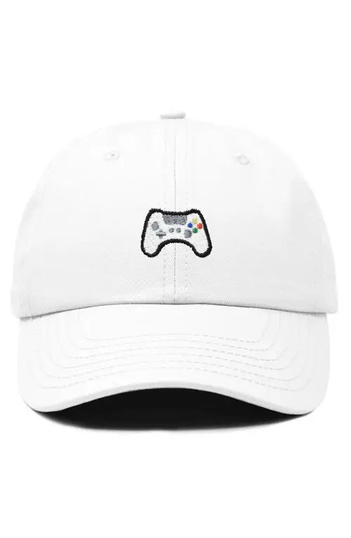 DALIX Game Controller Embroidered Cap - White