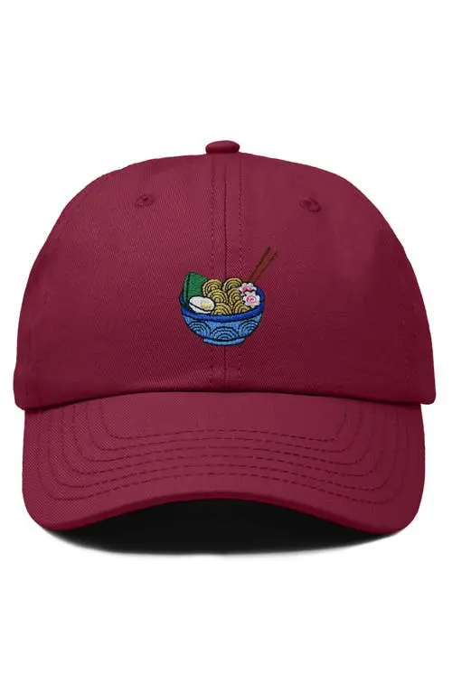 DALIX Noodles Embroidered Cap - Maroon
