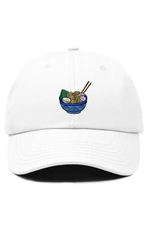 DALIX Noodles Embroidered Cap - White