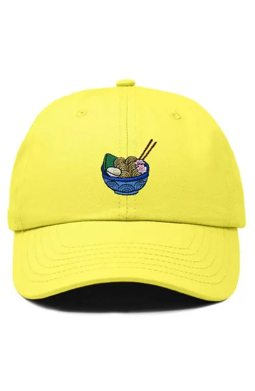 DALIX Noodles Embroidered Cap - Yellow