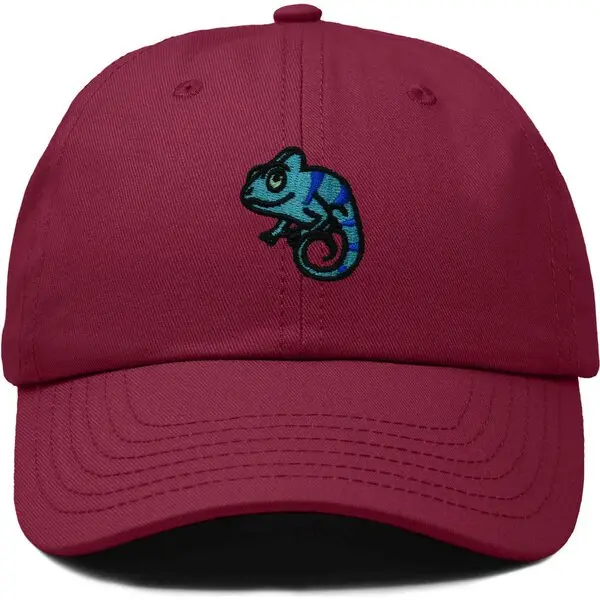 DALIX Chameleon Embroidered Cap - Maroon