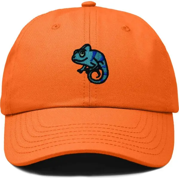 DALIX Chameleon Embroidered Cap - Orange