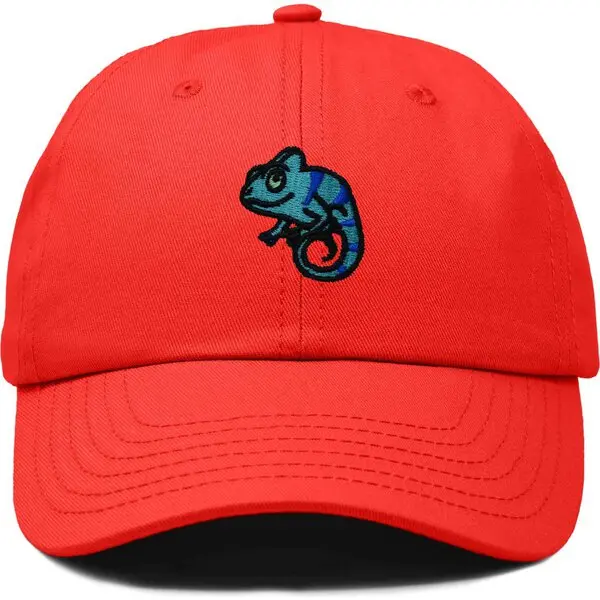 DALIX Chameleon Embroidered Cap - Red