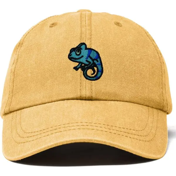 DALIX Chameleon Embroidered Cap - Washed Gold