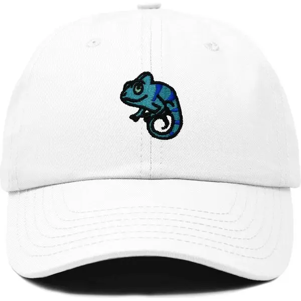 DALIX Chameleon Embroidered Cap - White