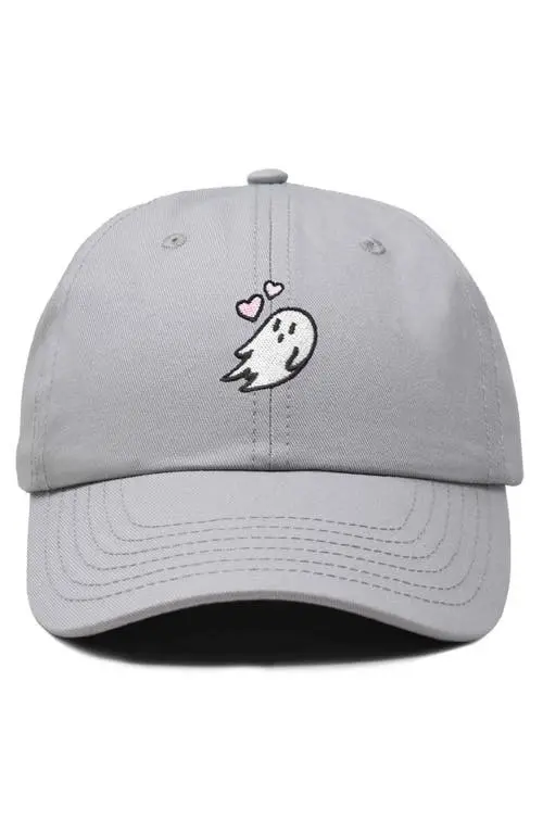 DALIX Heartly Ghost Embroidered Cap - Gray