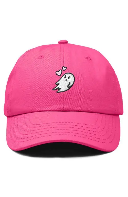 DALIX Heartly Ghost Embroidered Cap - Hot Pink