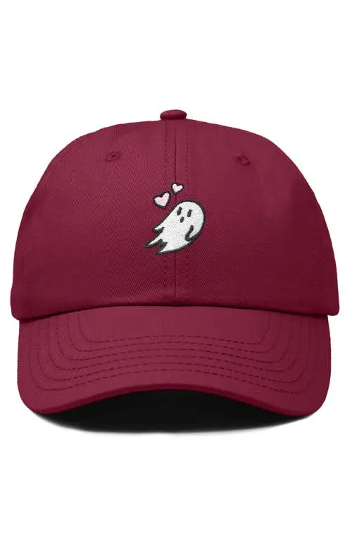 DALIX Heartly Ghost Embroidered Cap - Maroon