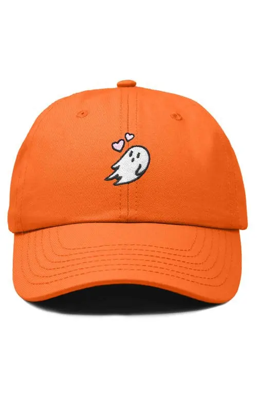 DALIX Heartly Ghost Embroidered Cap - Orange