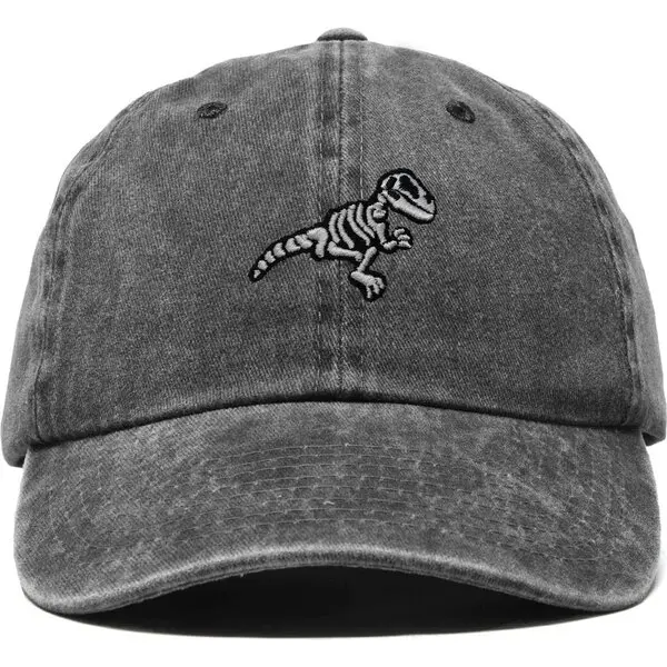 DALIX Fossil Embroidered Cap - Washed Black