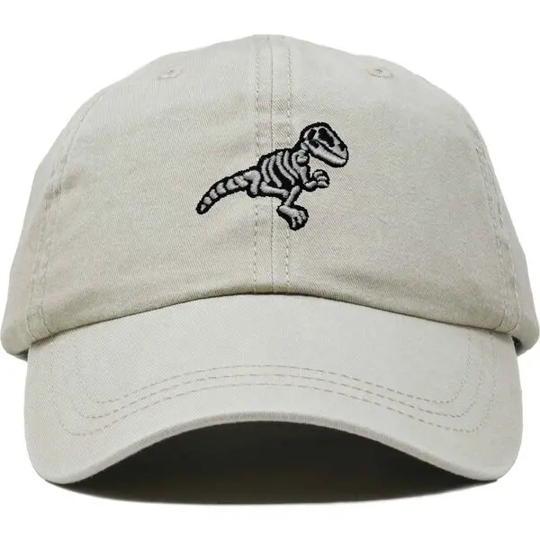 DALIX Fossil Embroidered Cap - Washed Stone White