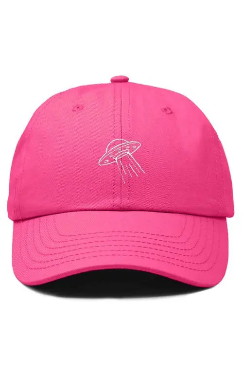 DALIX Ufo Embroidered Dad Cap - Hot Pink