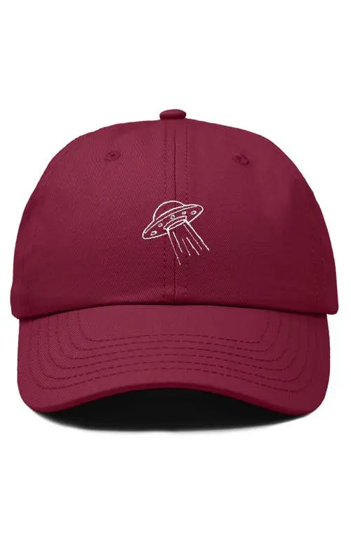 DALIX Ufo Embroidered Dad Cap - Maroon