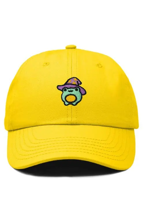 DALIX Sorcerer Frog Embroidered Dad Cap - Gold