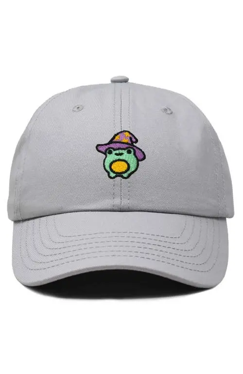 DALIX Sorcerer Frog Embroidered Dad Cap - Gray