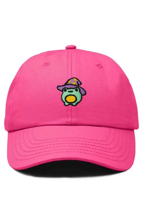 DALIX Sorcerer Frog Embroidered Dad Cap - Hot Pink