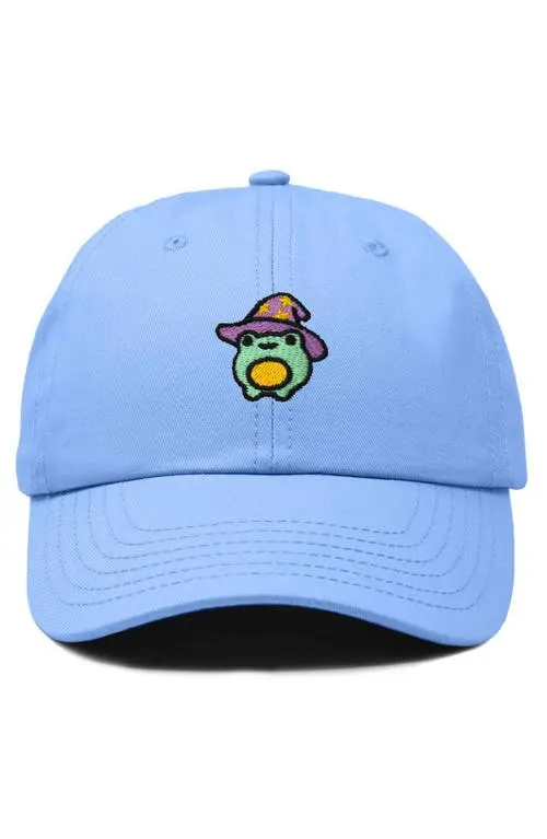 DALIX Sorcerer Frog Embroidered Dad Cap - Light Blue