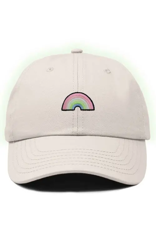 DALIX Rainbow Embroidered Cap - Beige