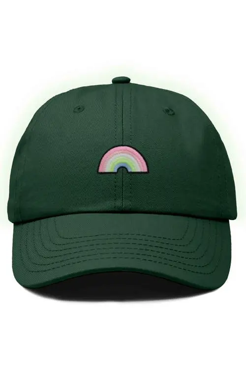 DALIX Rainbow Embroidered Cap - Dark Green