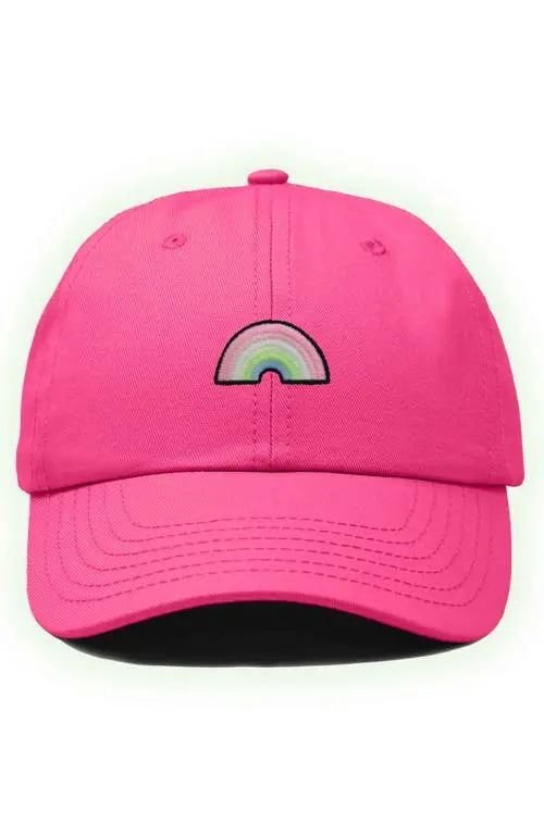 DALIX Rainbow Embroidered Cap - Hot Pink