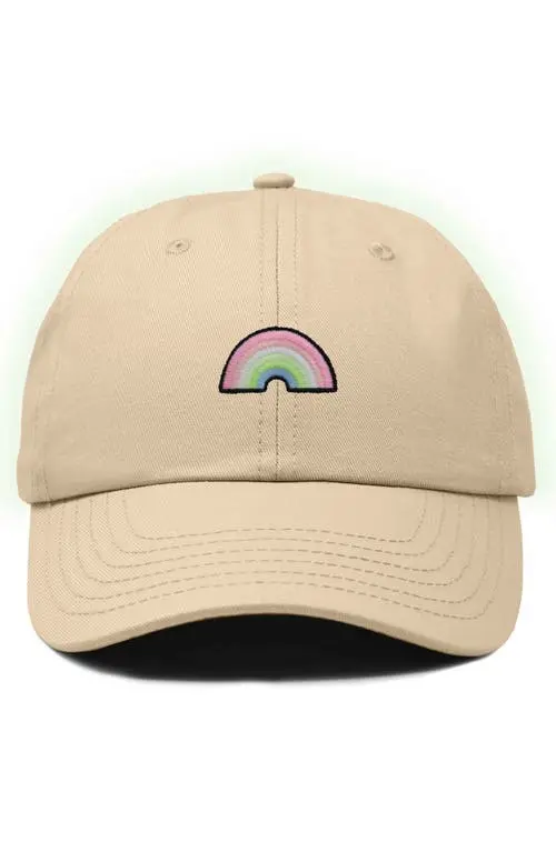 DALIX Rainbow Embroidered Cap - Khaki