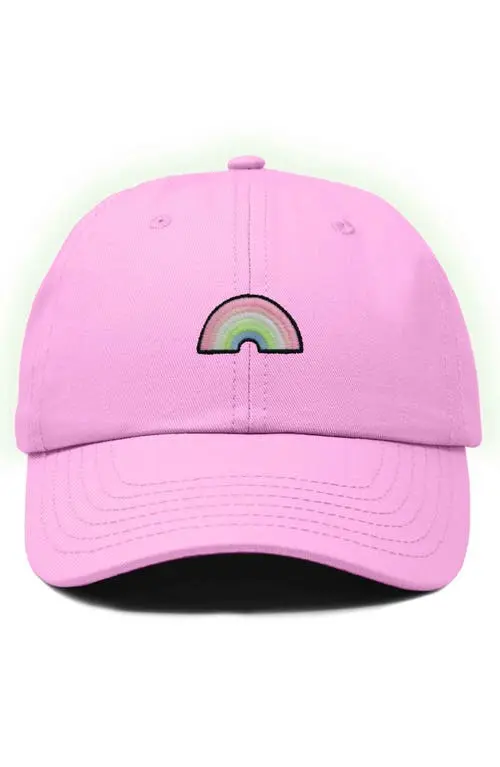 DALIX Rainbow Embroidered Cap - Light Pink