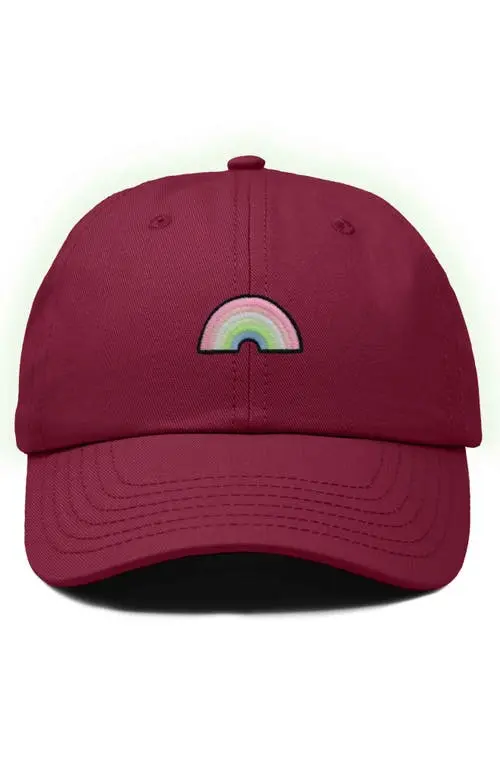 DALIX Rainbow Embroidered Cap - Maroon