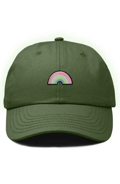 DALIX Rainbow Embroidered Cap - Olive