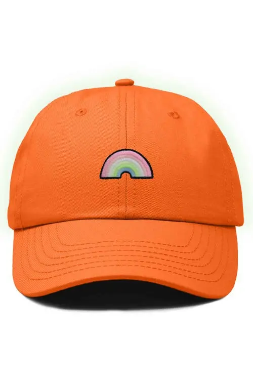 DALIX Rainbow Embroidered Cap - Orange