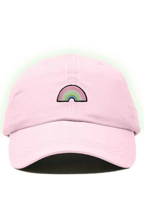 DALIX Rainbow Embroidered Cap - Washed Pink