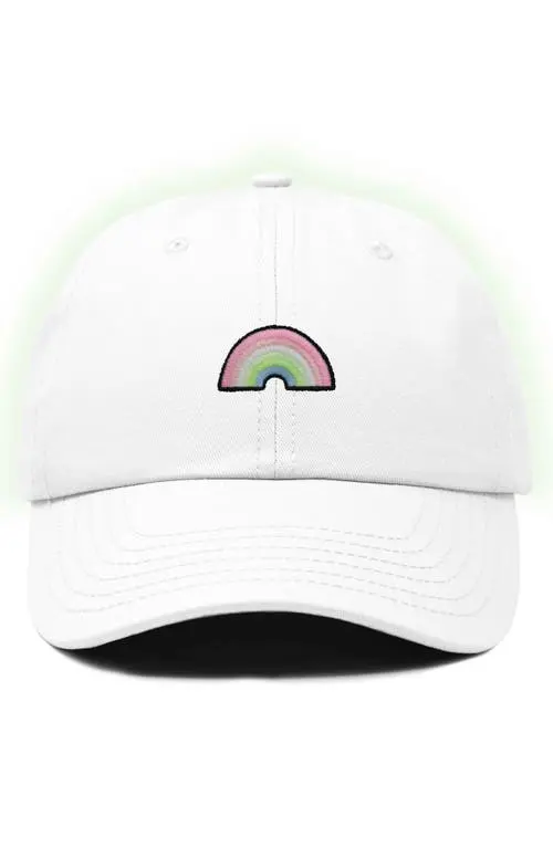 DALIX Rainbow Embroidered Cap - White