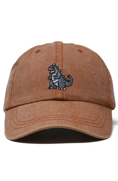 DALIX Giant Lizard Embroidered Cap - Washed Orange
