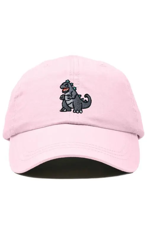 DALIX Giant Lizard Embroidered Cap - Washed Pink