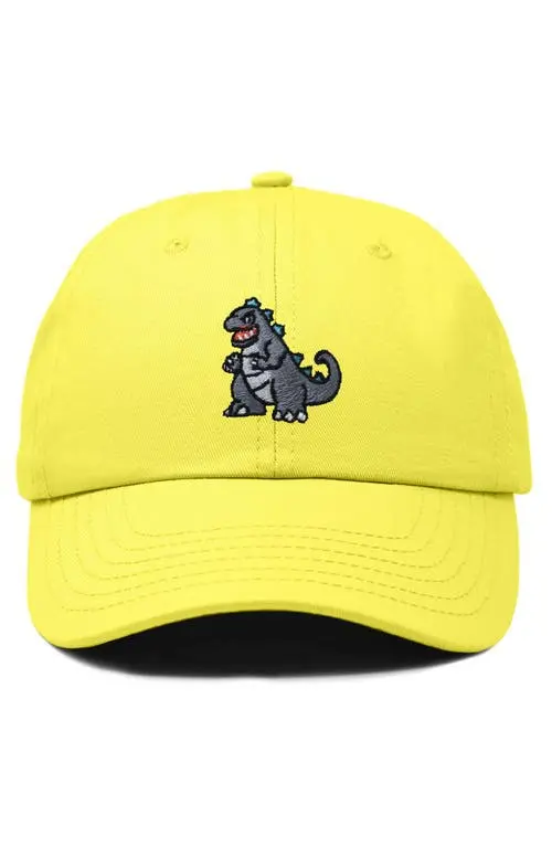 DALIX Giant Lizard Embroidered Cap - Yellow