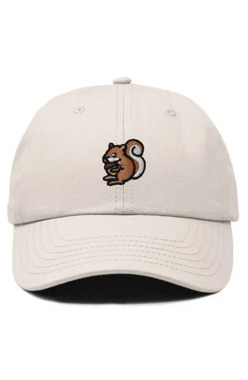 DALIX Squirrel Embroidered Cap - Beige