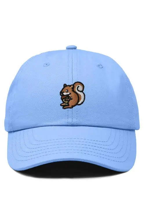 DALIX Squirrel Embroidered Cap - Light Blue