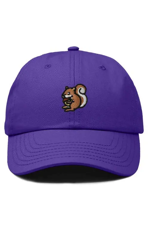 DALIX Squirrel Embroidered Cap - Purple