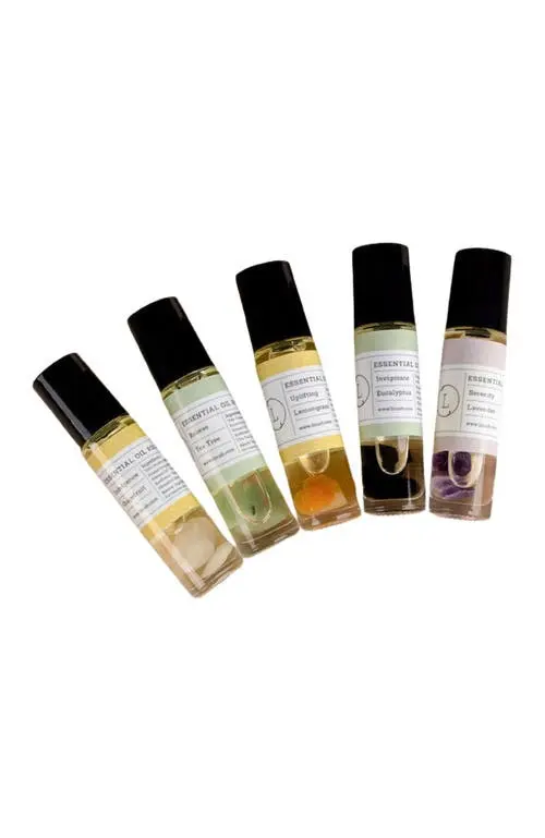 LIZUSH Essential Oils Roll-on With Crystals Set - None