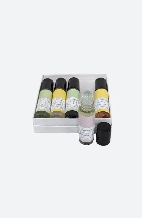 LIZUSH Essential Oils Roll-on With Crystals Set - None