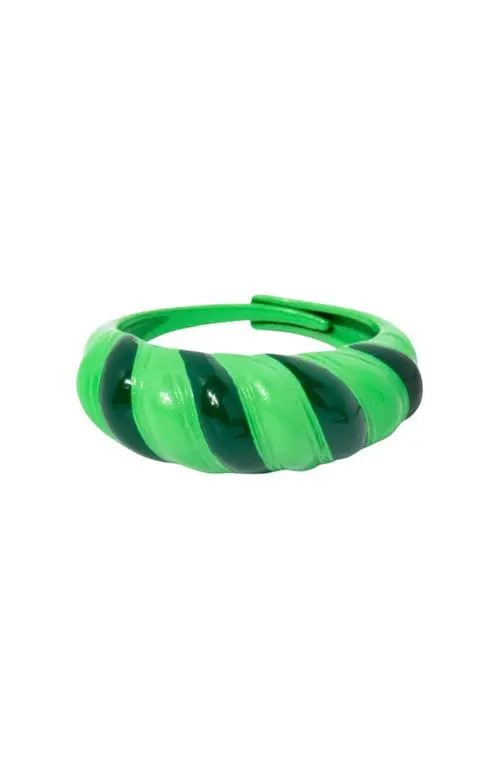 LITTLE SKY STONE Croissant Ring - Emerald Green