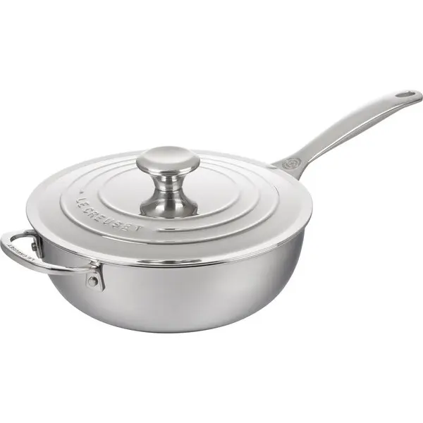 LE CREUSET 3.5-quart Nonstick Stainless Steel Saucier With Lid - Silver