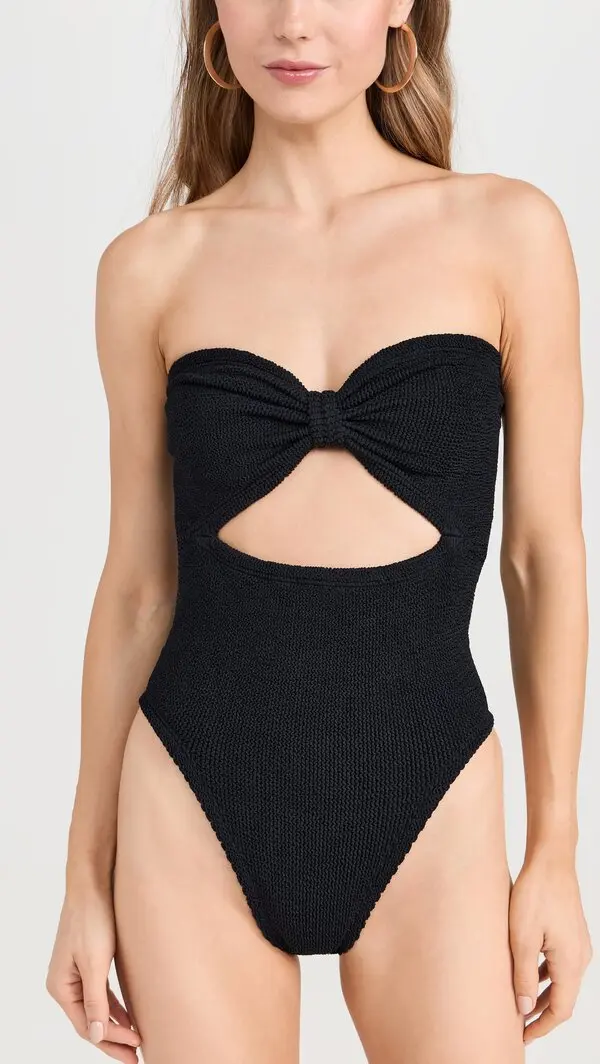 Hunza G Alana One-Piece Swimsuit - Black | Editorialist