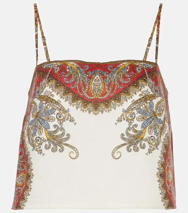 Veronica Beard Rhea Printed Linen Shirt - Multicoloured